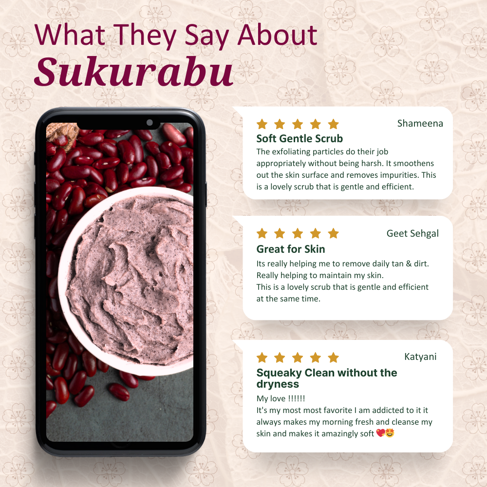 Sukurabu - Natural Face Scrub Remove Dead Skin from Face - 100% Organic ...